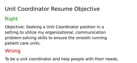 Top 18 Unit Coordinator Resume Objective Examples