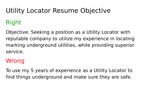 Top 18 Utility Locator Resume Objective Examples | ResumeCat
