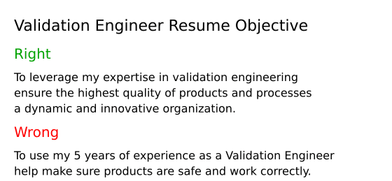 Top 17 Validation Engineer Resume Objective Examples