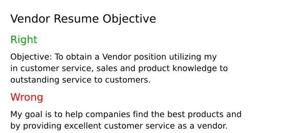 Top 17 Vendor Resume Objective Examples | ResumeCat