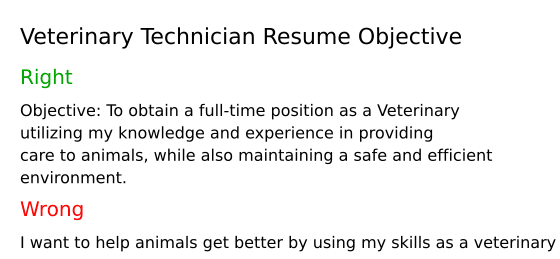 Top 16 Veterinary Technician Resume Objective Examples