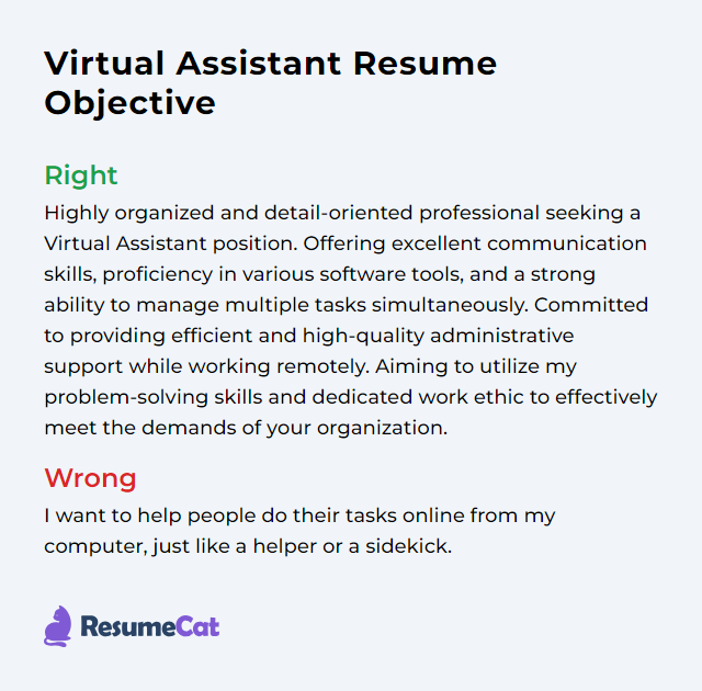 Top 17 Virtual Assistant Resume Objective Examples
