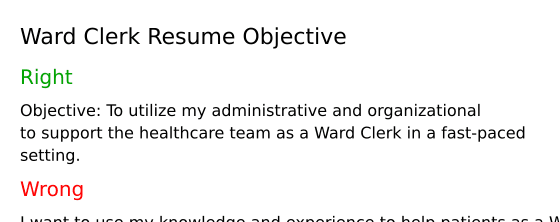 Top 18 Ward Clerk Resume Objective Examples | ResumeCat