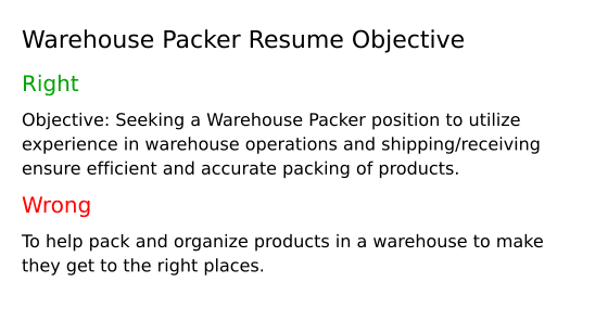 Top 16 Warehouse Packer Resume Objective Examples