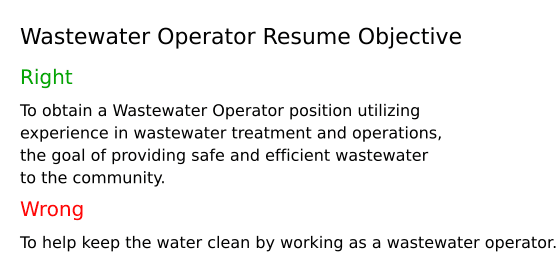 Top 16 Wastewater Operator Resume Objective Examples