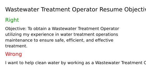 Top 16 Wastewater Treatment Operator Resume Objective Examples