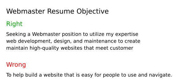 Top 17 Webmaster Resume Objective Examples | ResumeCat