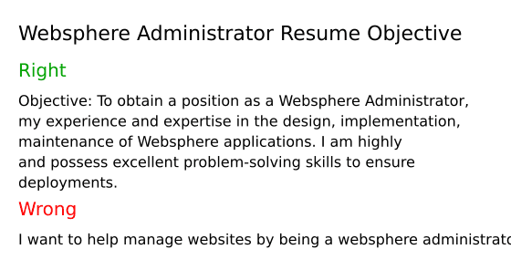 Top 17 Websphere Administrator Resume Objective Examples