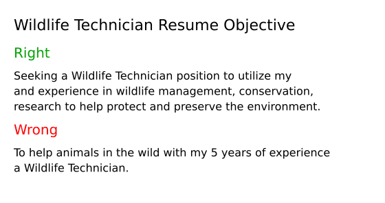 Top 17 Wildlife Technician Resume Objective Examples