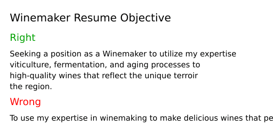 Top 17 Winemaker Resume Objective Examples | ResumeCat