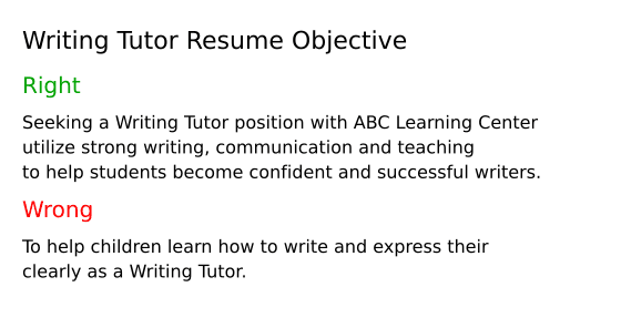 Top 16 Writing Tutor Resume Objective Examples | ResumeCat