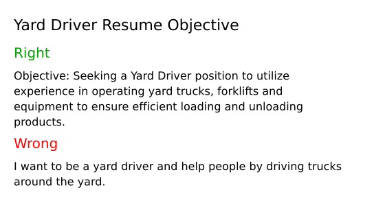 Top 16 Yard Driver Resume Objective Examples | ResumeCat