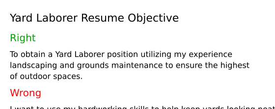 Top 18 Yard Laborer Resume Objective Examples | ResumeCat