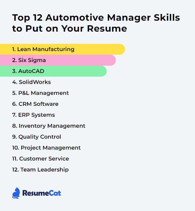 Top 12 Automotive Manager Skills To Put On Your Resume Top 12 Automotive Manager Skills To Put On Your Resume